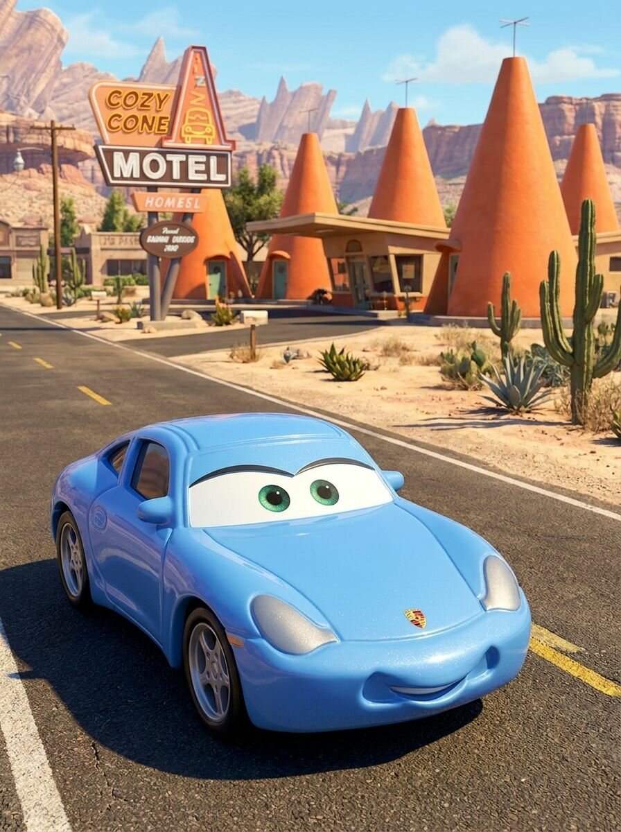 Коллекционная металлическая литая машинка из мультфильма "Тачки" (Cars) Салли подруга Молнии Маккуина-FortunePick