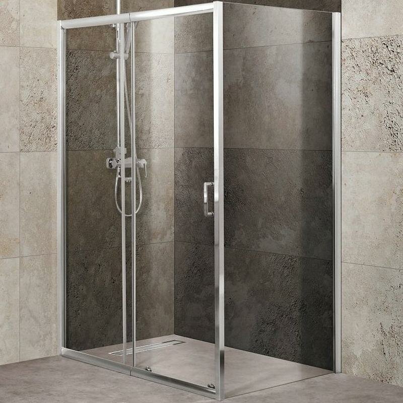 Душевой уголок BelBagno Unique 115x80 UNIQUE-AH-1-100 115-80-C-Cr профиль Хром стекло прозрачное