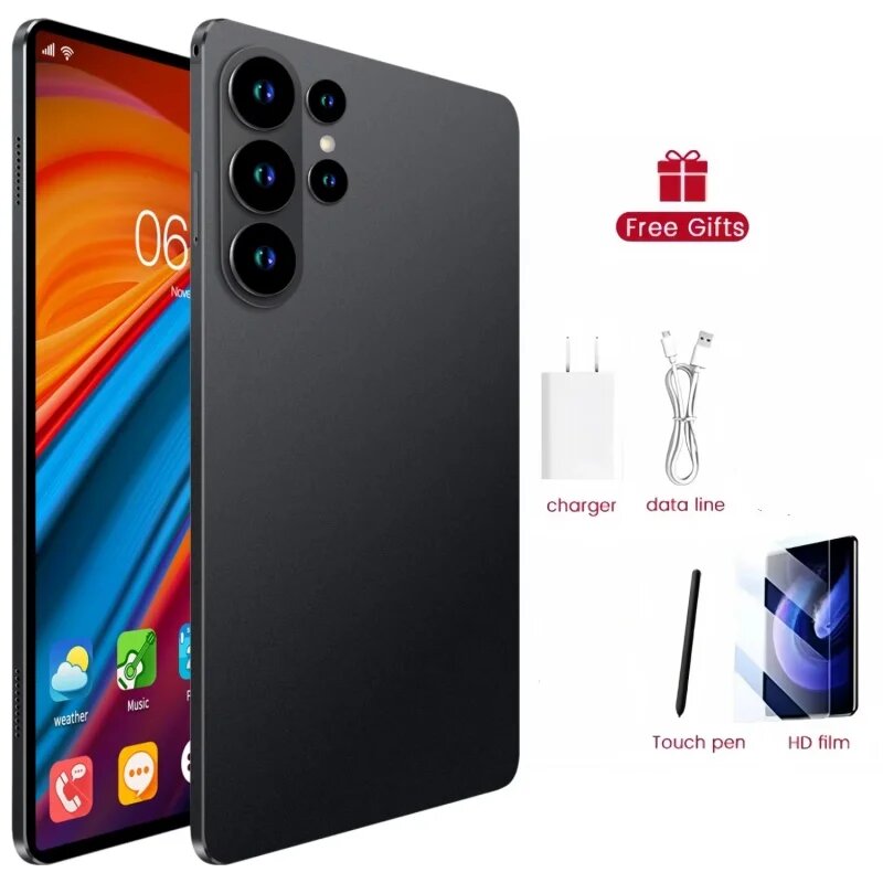 Планшет 2026 S27 Ultra 12 дюймов с клавиатурой Черный, 24GB 2TB, tablet Android