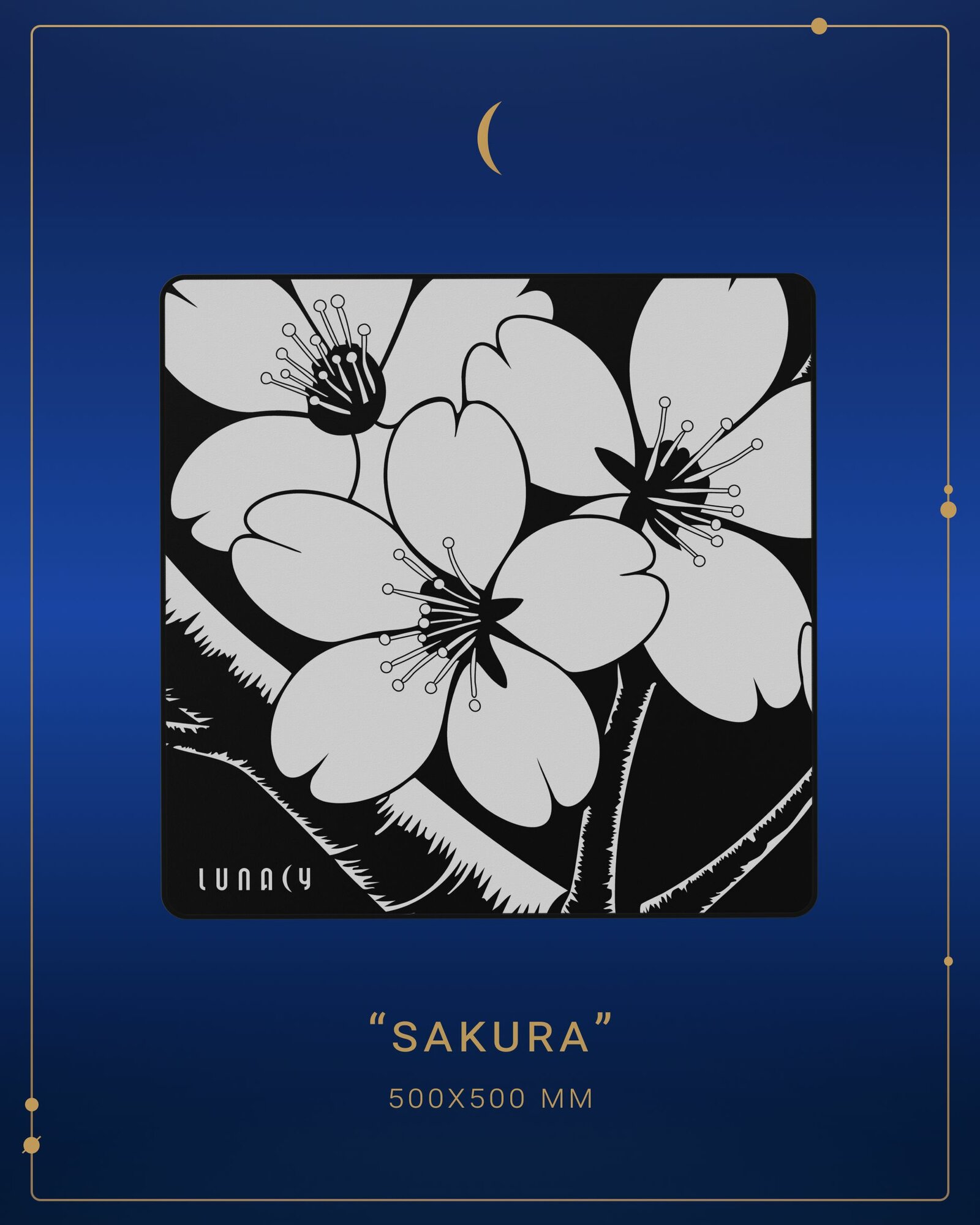 Коврик для мыши Lunacy Slip Black Sakura L 500x500 (SDBSL)