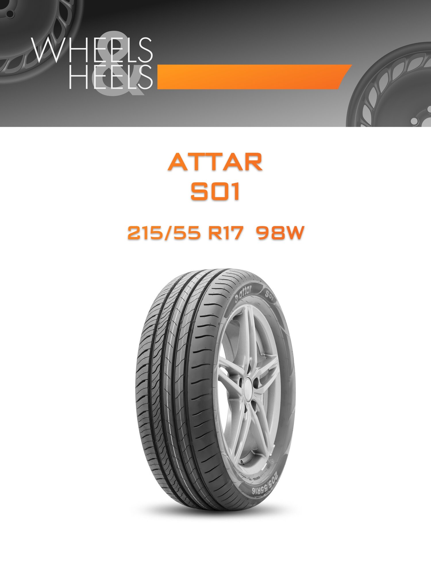 Шина автомобильная ATTAR S01 215/55 R17 98W XL SUMMER, летняя, универсальная