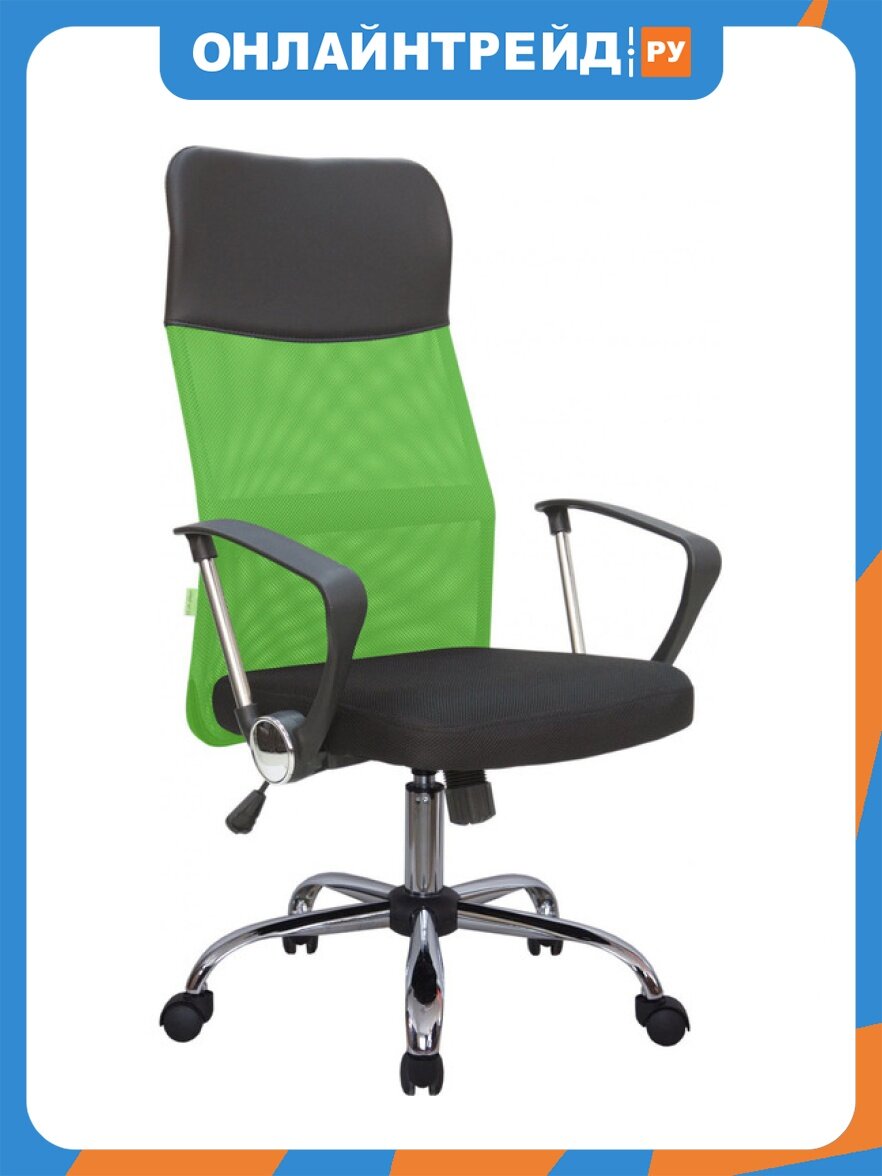 Кресло офисное Riva Chair RCH 8074 Чёрная тканьЗеленая сетка