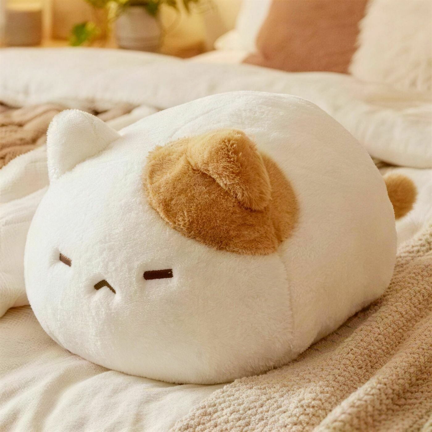 Мягкая игрушка Лежачий кот : плюшевый кот-подушка, брелок-подвеска на сумку, антистресс, подарок для девушки.