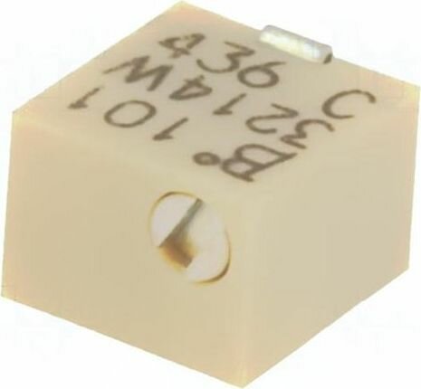 BOURNS 3214W-1-101E Потенциометр: монтажный, вертикальный, многооборотный, 100Ом, 1шт