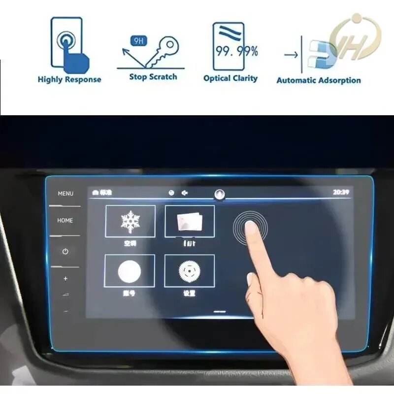 9.2-дюймовый защитный экран для автомобильного GPS-навигатора / VW Tiguan II GTE Allspace Discover Pro 2019-2021, аксессуары из закаленного стекла.
