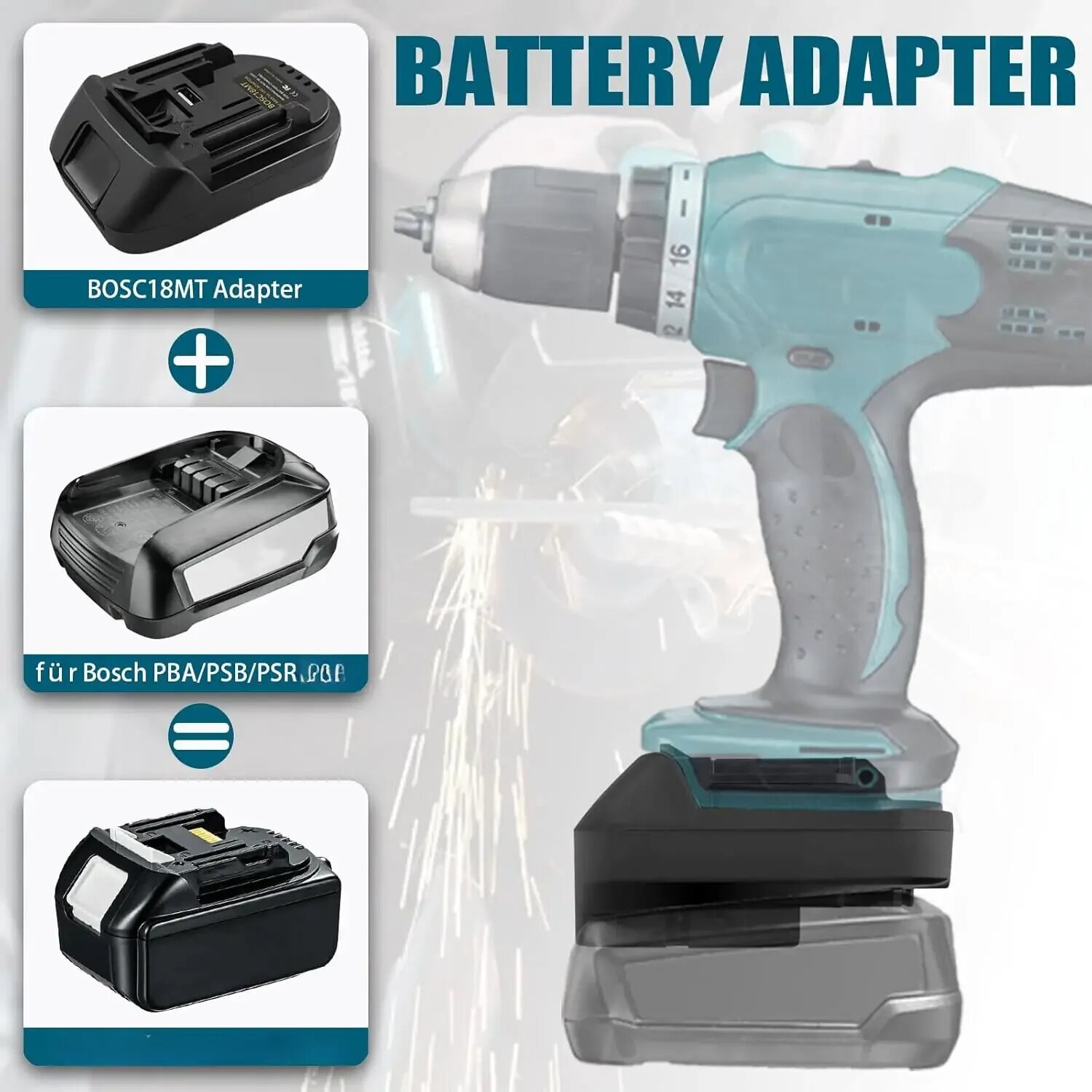 Адаптер аккумулятора Bosch для Makita 18V