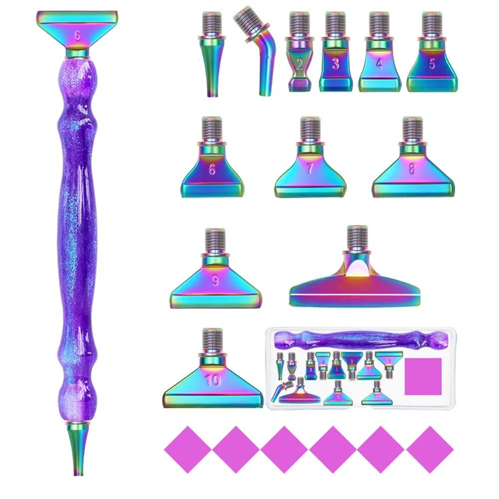 Стилус для алмазной мозаики инструменты и 12шт Металлический наконечник