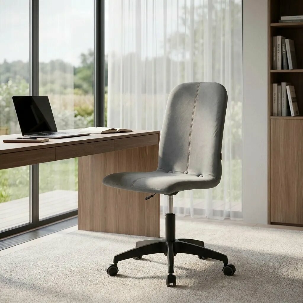 Кресло компьютерное офисное TetChair Рио Пл, обивка флок , цвет серый