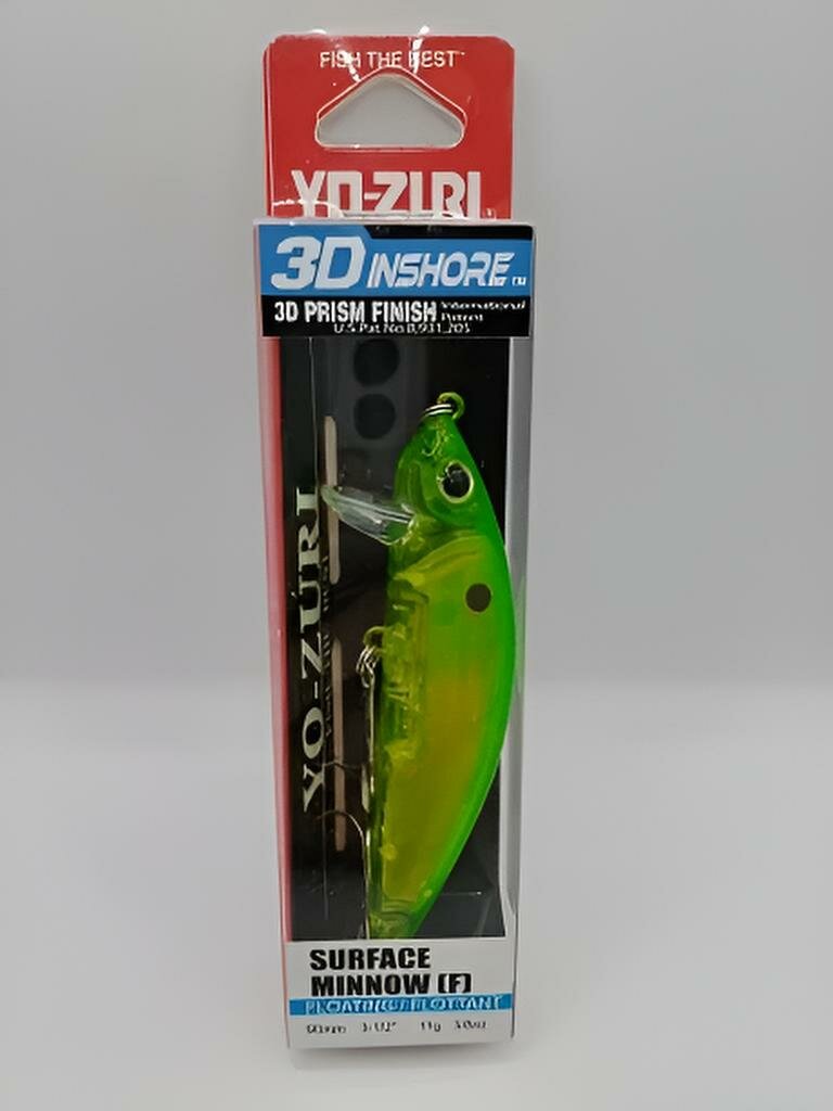 Воблер минноу Yo-Zuri 3D Inshore Surface Minnow, 11 г, 90 мм, на щуку, окуня, судака, плавающий воблер