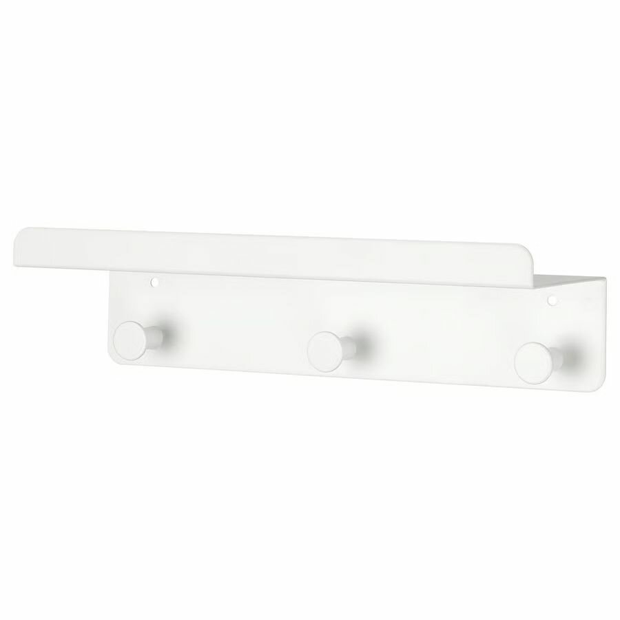 Настенная полка с 3 крючками Ikea ENUDDEN, 30х8 см