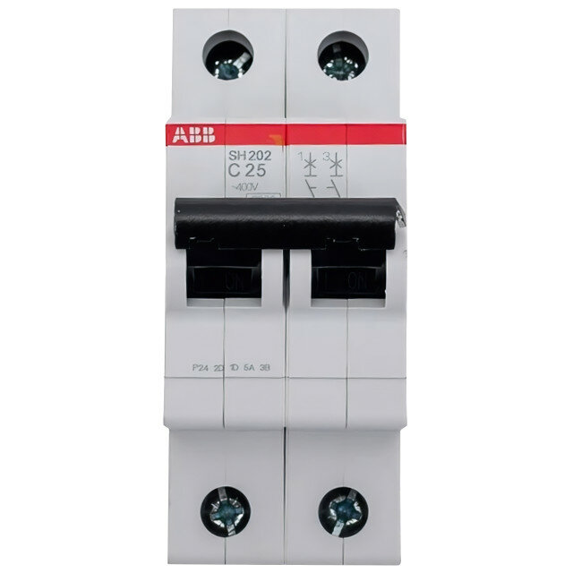 Выключатель автоматический двухполюсный ABB 25А С SH202 6.0кА