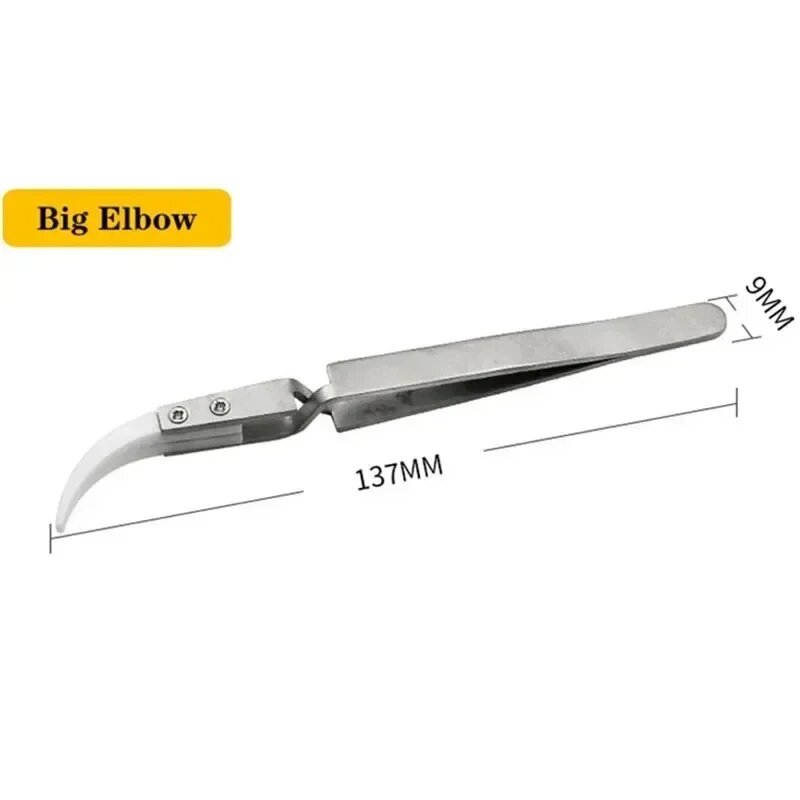 Антистатические пинцеты для пайки из углеродистой стали 1-3 шт. Big Elbow