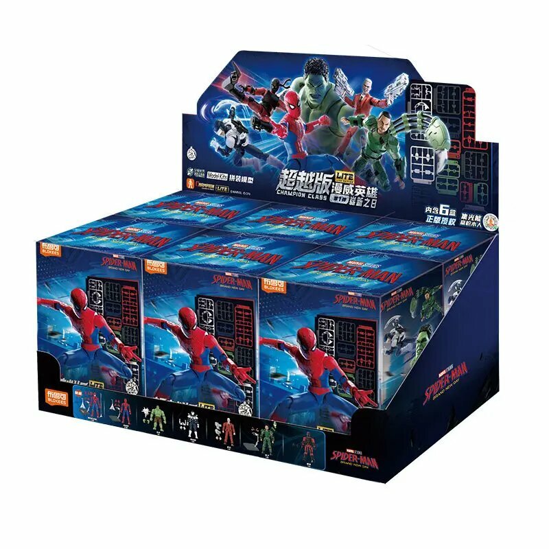 Фигурки BLOKEES Spider-Man Venom Scarlet Spider Green Goblin Miles Morales Gwen Doctor Octopus 6pcs