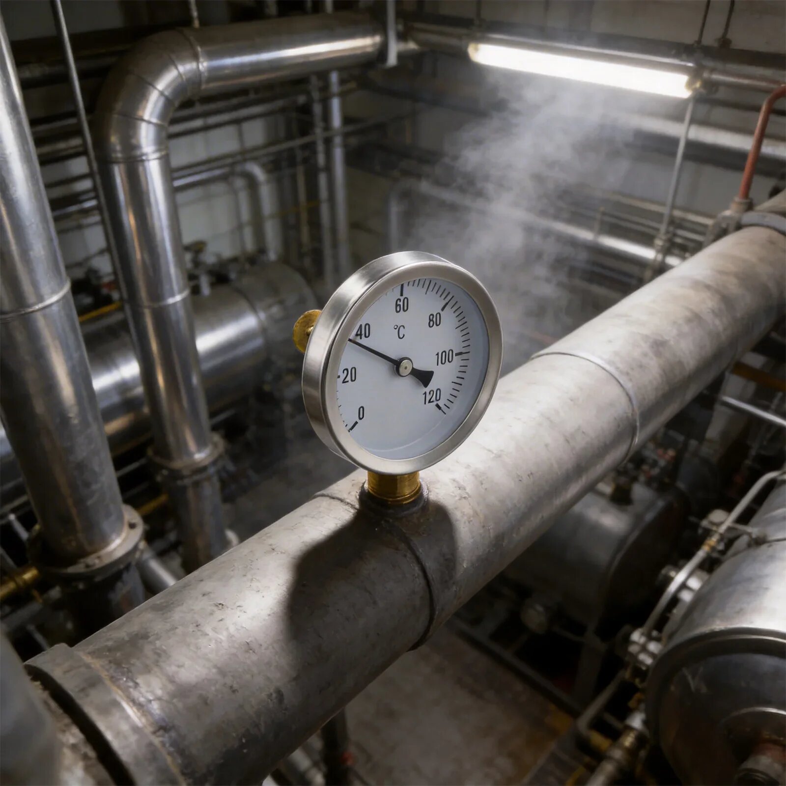 Биметаллический термометр для труб 63 мм 0-120°C