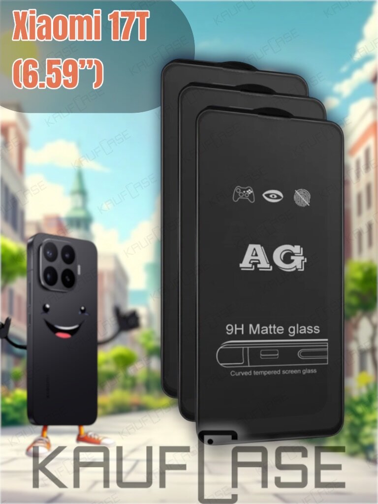 Стекло KaufCase антибликовое, комплект 3 шт для Xiaomi 17T (6.59"), Матовое. На экран
