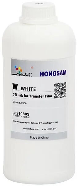 Чернила DCTec текстильные DTF White (белый) 1000 мл