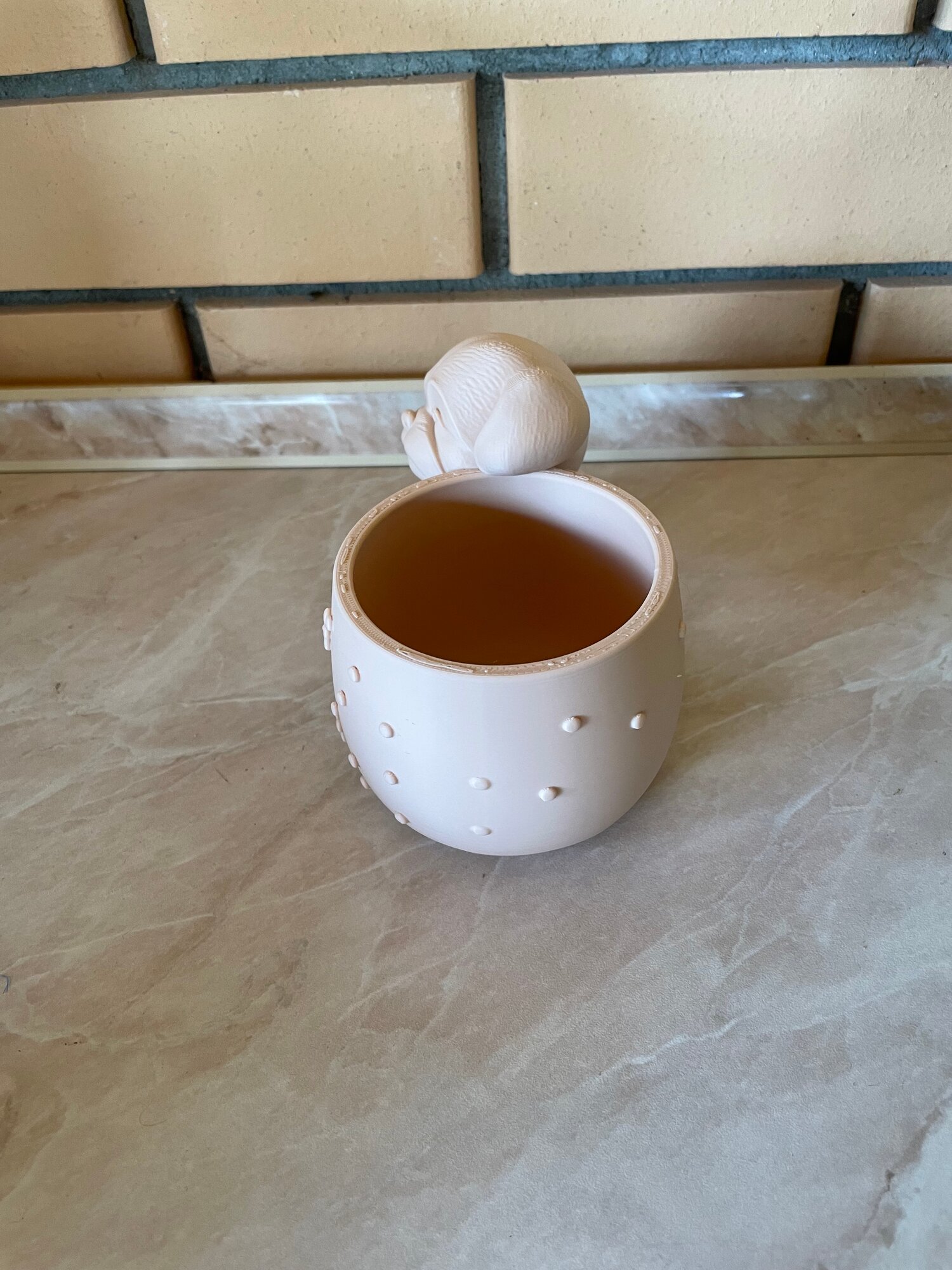 Кашпо Собачка для суккулентов и кактусов , диаметр 6,5см. 3D-печать — фото 1