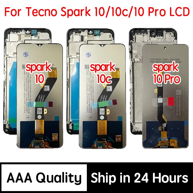 OEM для Infinix Tecno Spark 10 Pro/10C/10 ЖК-дисплей, сенсорная панель, дигитайзер 10 Pro KI7 WFrame