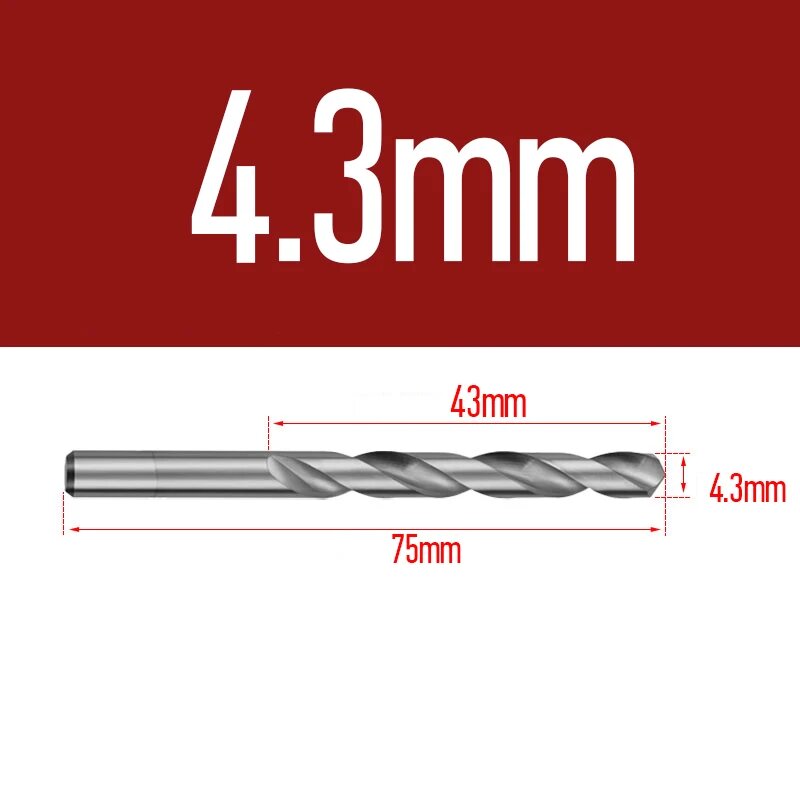 Набор спиральных сверл HSS 4241 0,5-14 мм 4.3mm(1Pcs)