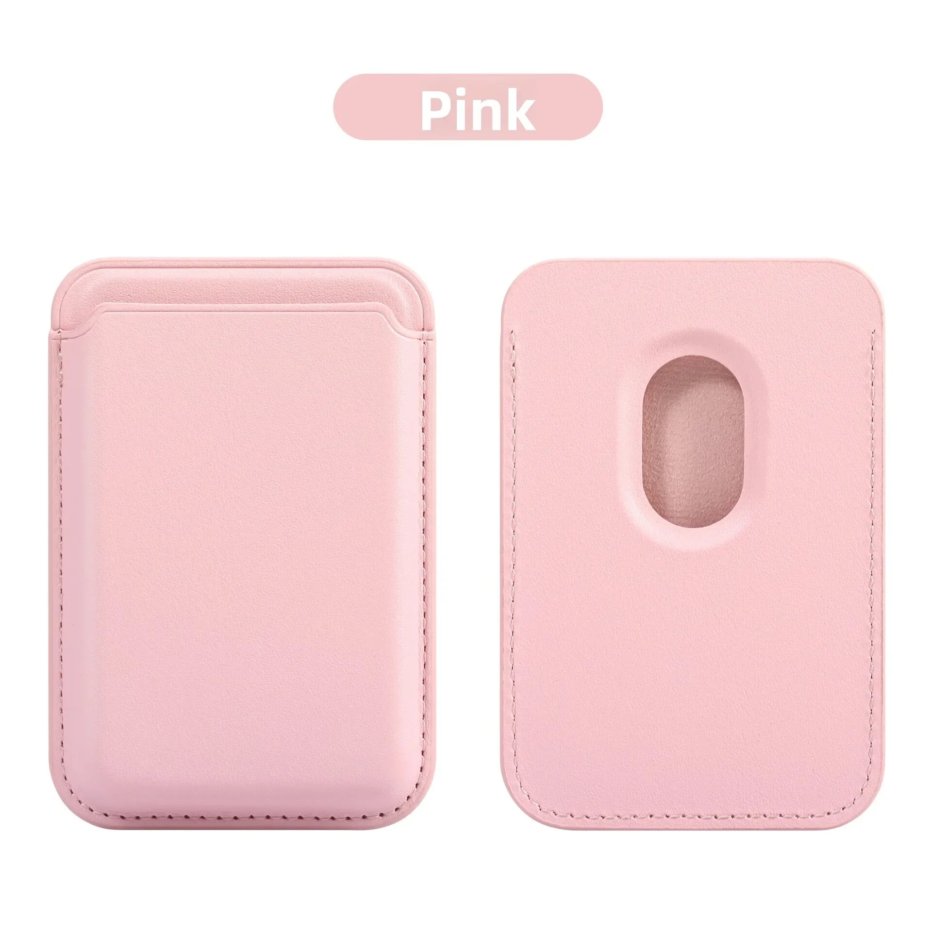 Кожаный чехол-кошелек с держателем для карт для IPhone 13, 14, 15, 16, 17 Pro Max Розовый, 18 pink
