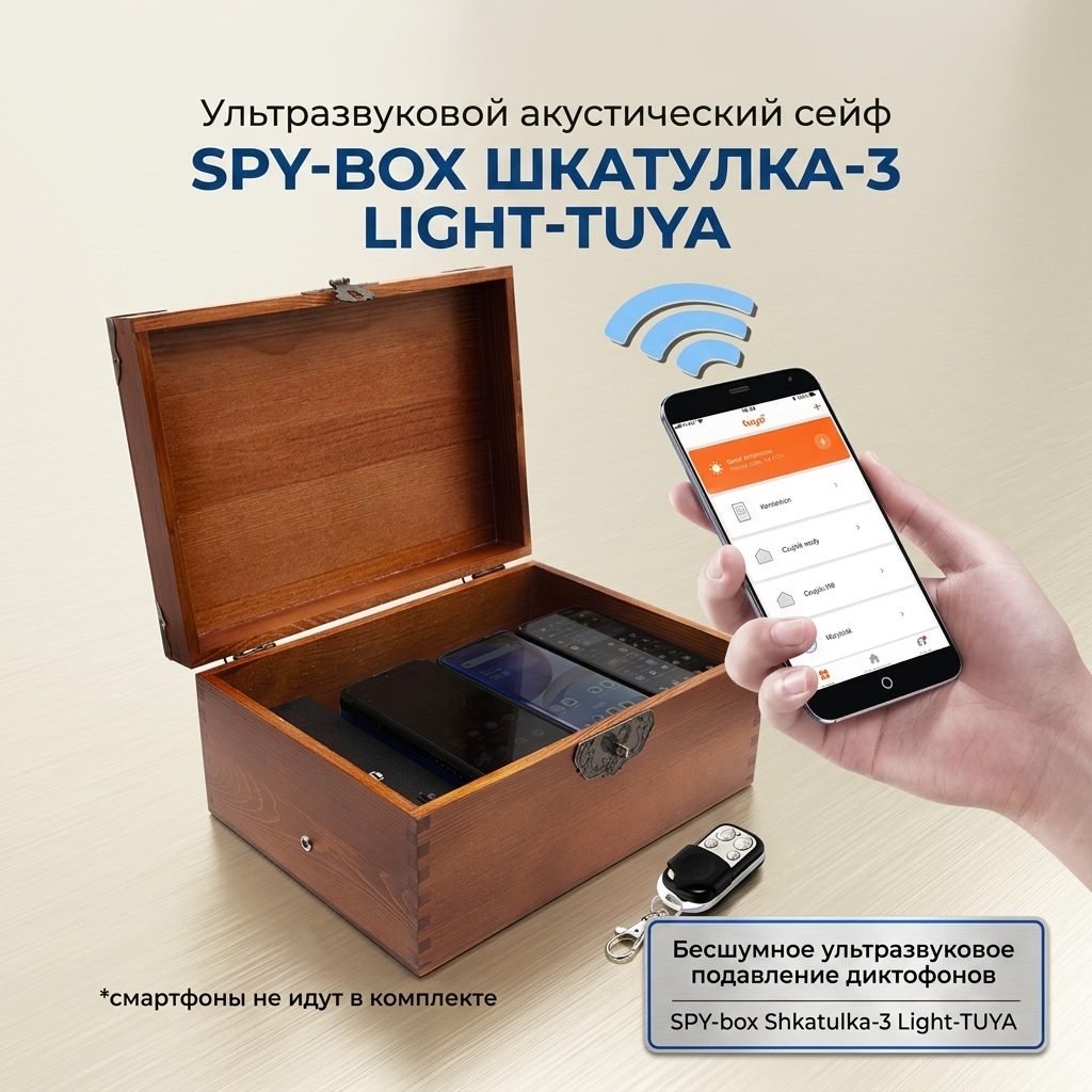 Wi-Fi\Tuya акустический сейф: SPY-box Shkatulka-3 Light-TUYA