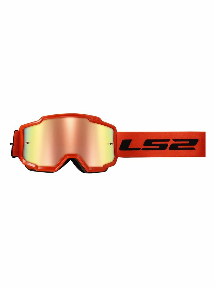 Кроссовые очки ( мотоочки или мотомаска ) LS2 CHARGER H-V Orange/Iridium Visor