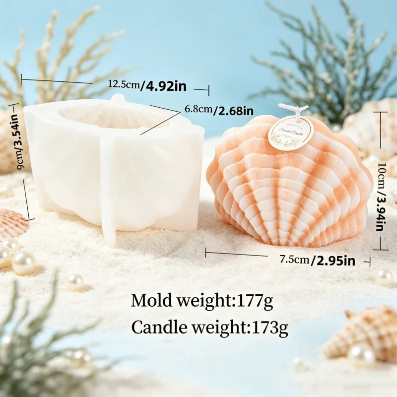 Силиконовая форма для свечей "Морская ракушка"