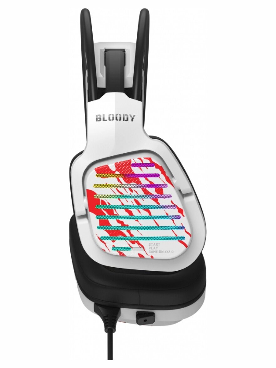 Игровые наушники A4TECH Bloody G565, проводные (USB), белый/рисунок