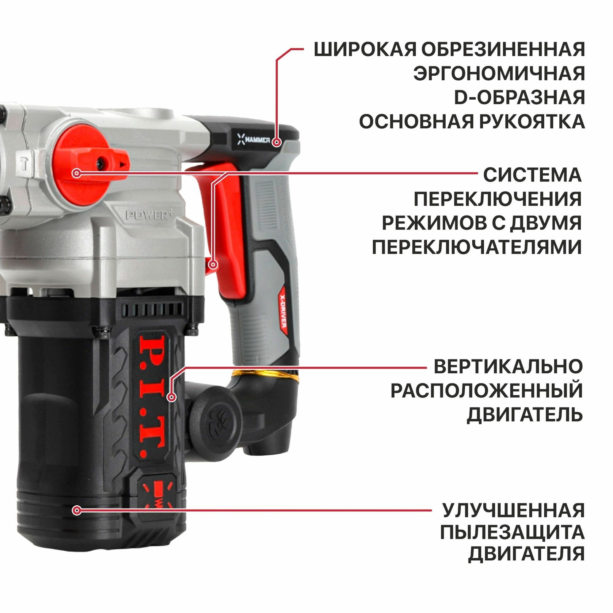 Перфоратор SDS-Plus сетевой P.I.T. PBH28-C6 — фото 1