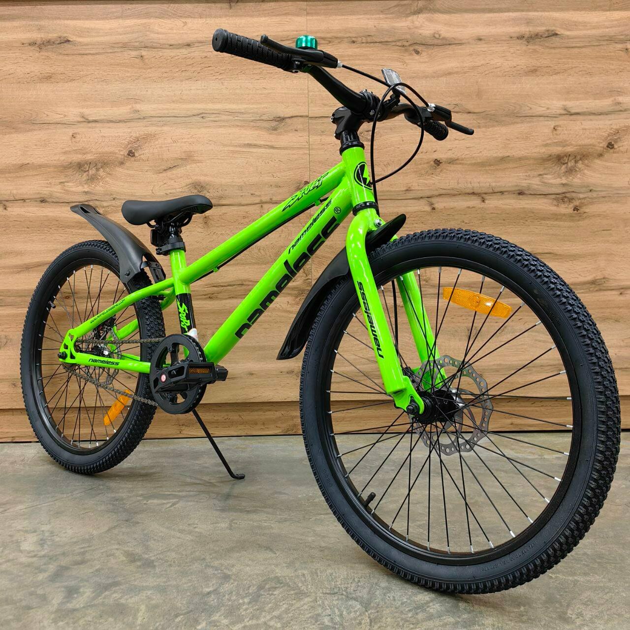 Горный велосипед BREND NAMELESS ORIGINAL SPORT D, диаметр колес 22", рама сталь, зеленый неон - черный