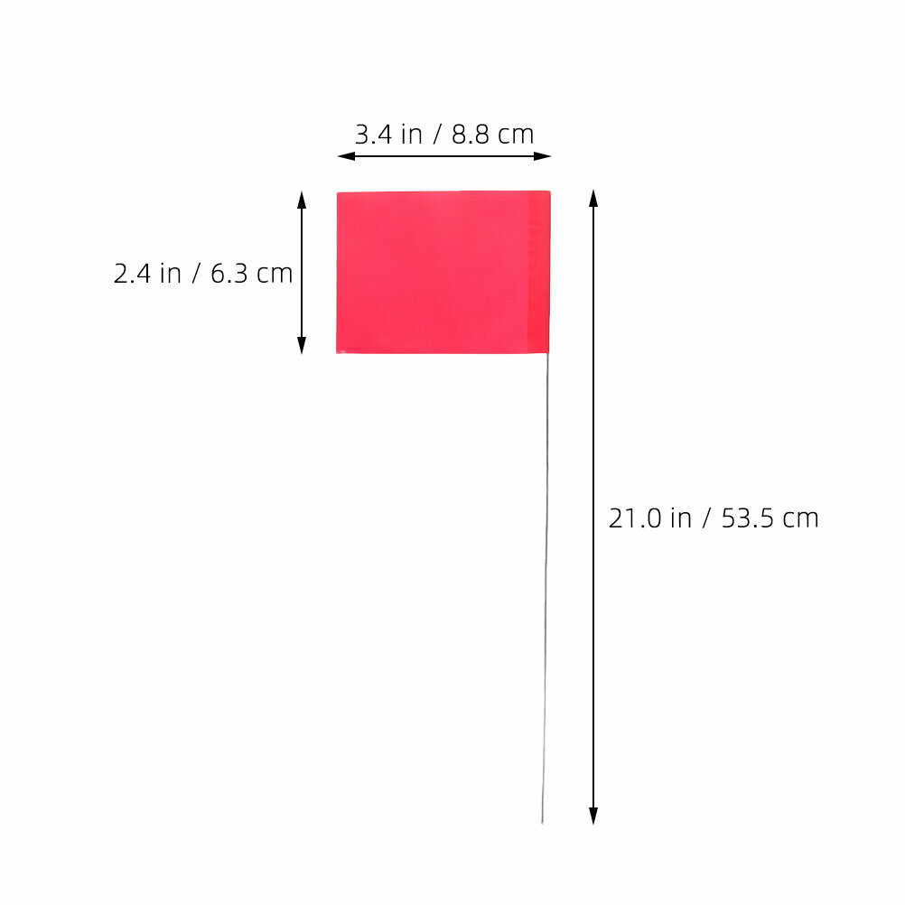 Флажки Для Разметки Грунта, Прямоугольные, Красного Цвета, 21.03X3.46X2.48 Дюйма, 50 Штук