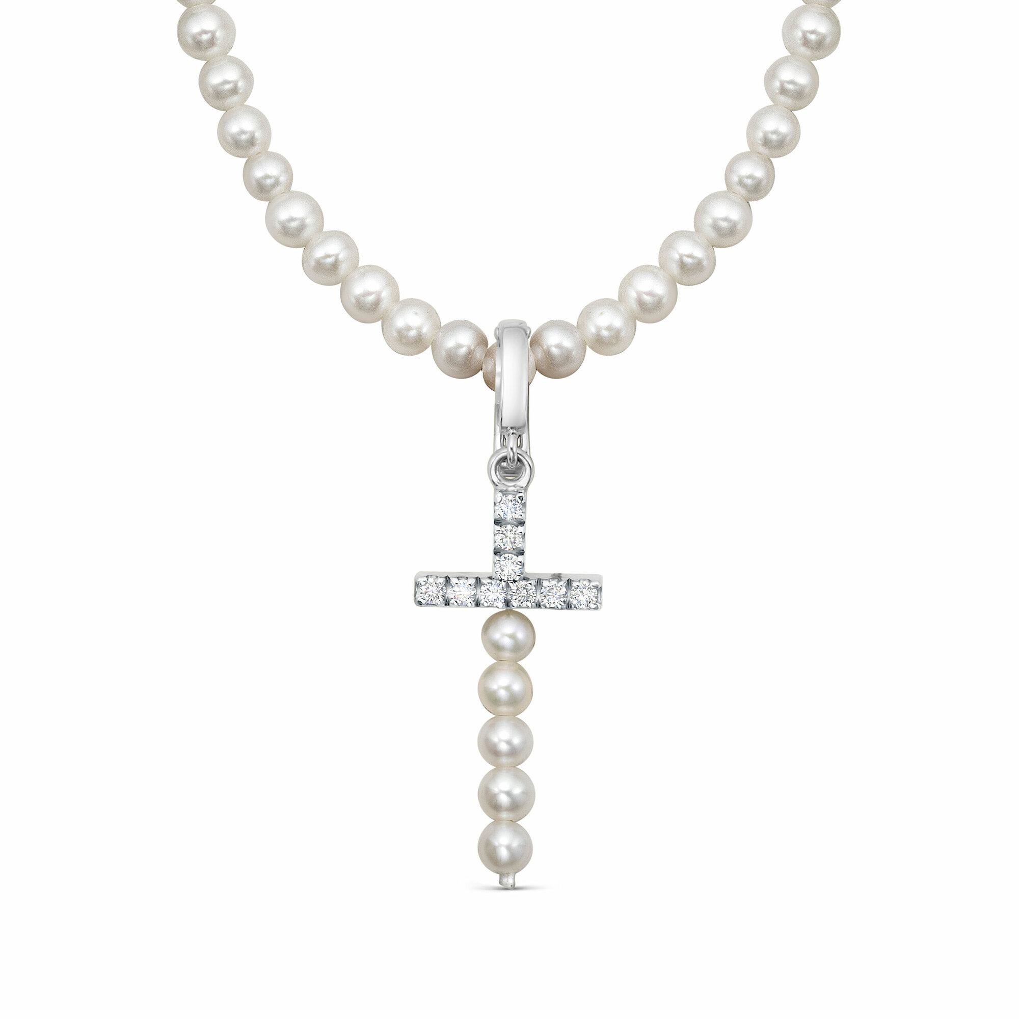 Колье JEWELIN, белое золото, 585 проба, жемчуг, бриллиант