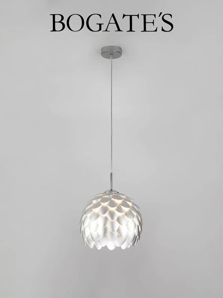 Подвесной светильник Bogate's Cedro 304/1, E27, 60 Вт, цвет серебро