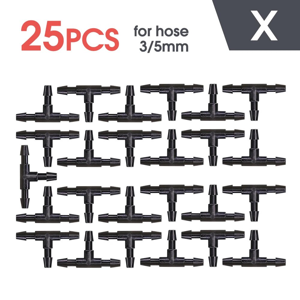 Комплект капельного орошения MUCIAKIE Черный, Xx25pcs Tee joints