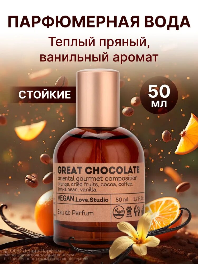 Парфюмерная вода женская Great Chocolate 50 мл. Духи шоколад