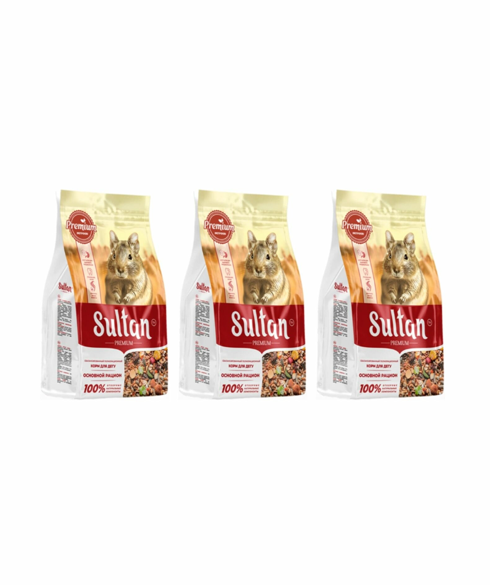 Sultan Корм для дегу Основной рацион, 400 гр, 3 уп