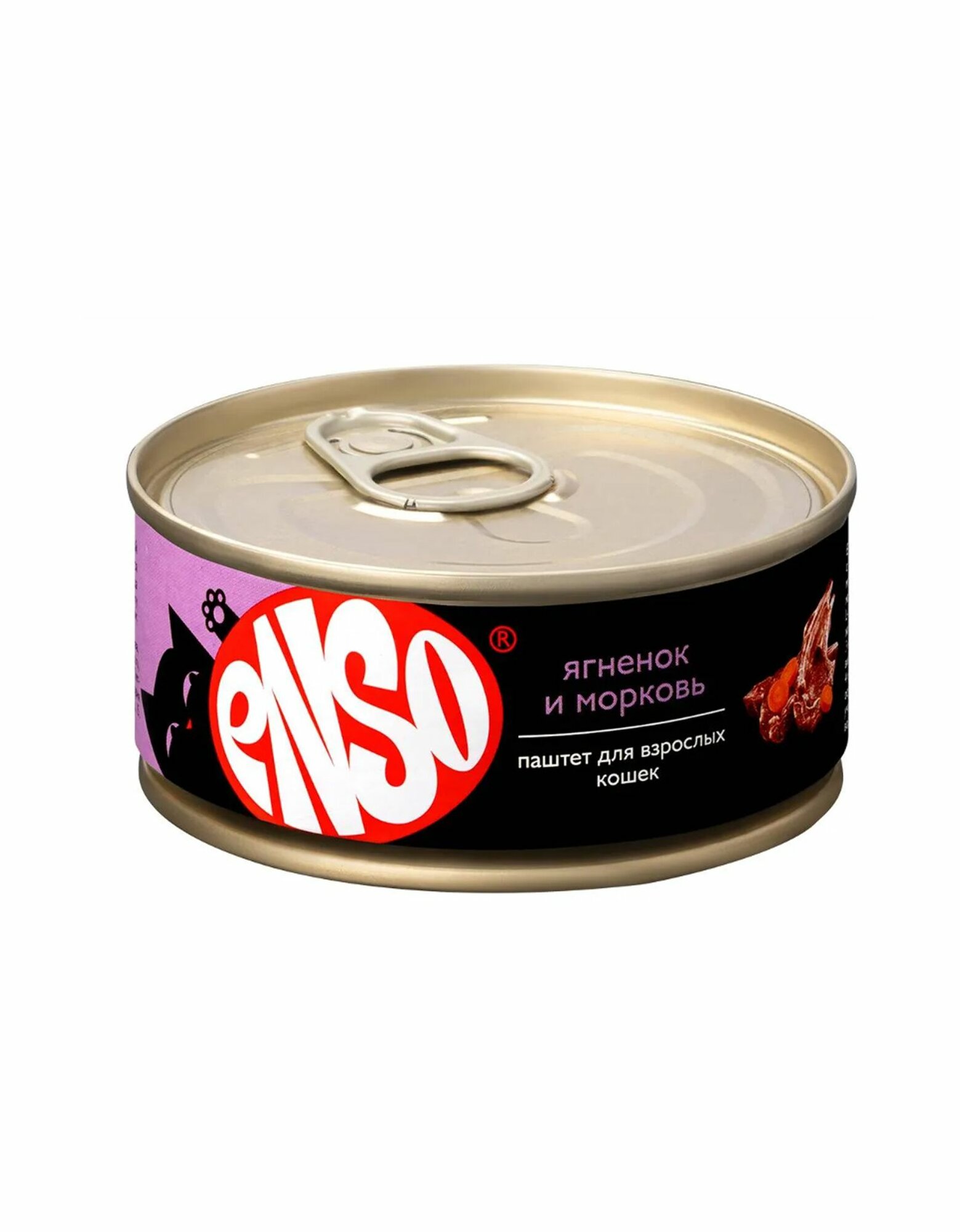 Enso Корм влажный Паштет с ягненком и морковью для кошек, 100 гр