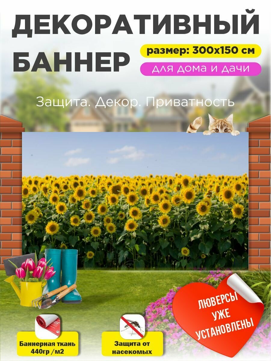 Декоративный баннер на забор фотофасад 300 см х 150 см