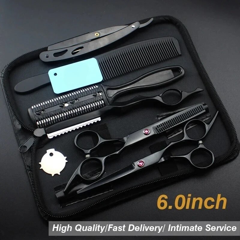 Набор парикмахерских инструментов 6" Black Set2
