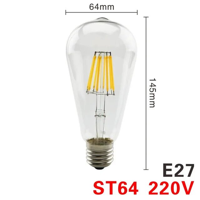 Светодиодные лампы THEBSE E27 220В холодного белого света 6Вт E27 ST64, Warm white, 2W
