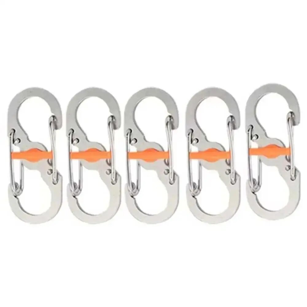 Набор карабинов из углеродистой стали 5 шт. Silvery-5pcs