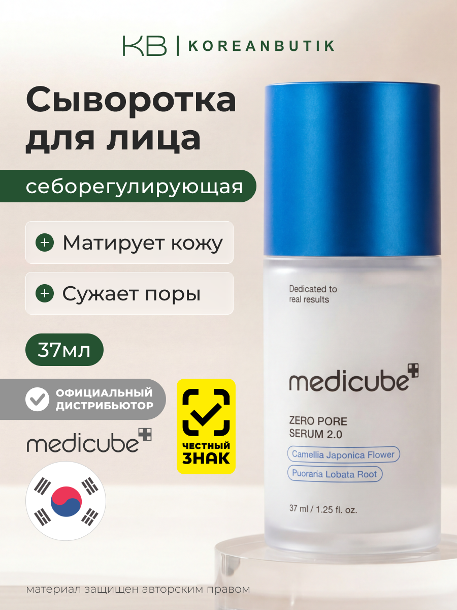 Сыворотка себорегулирующая для сужения пор | Medicube Zero Pore Serum 2.0 37ml