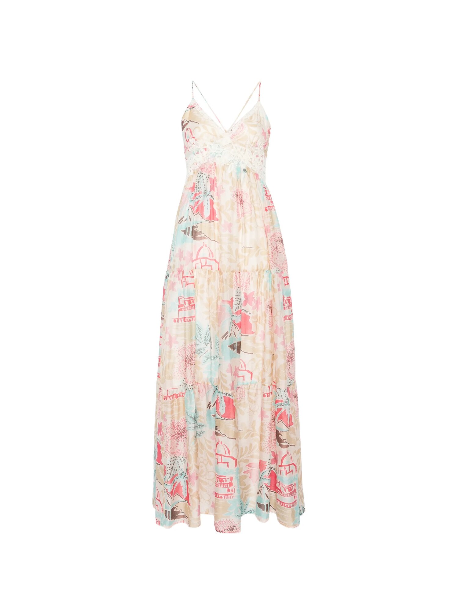 Платье Lace floral maxi dress