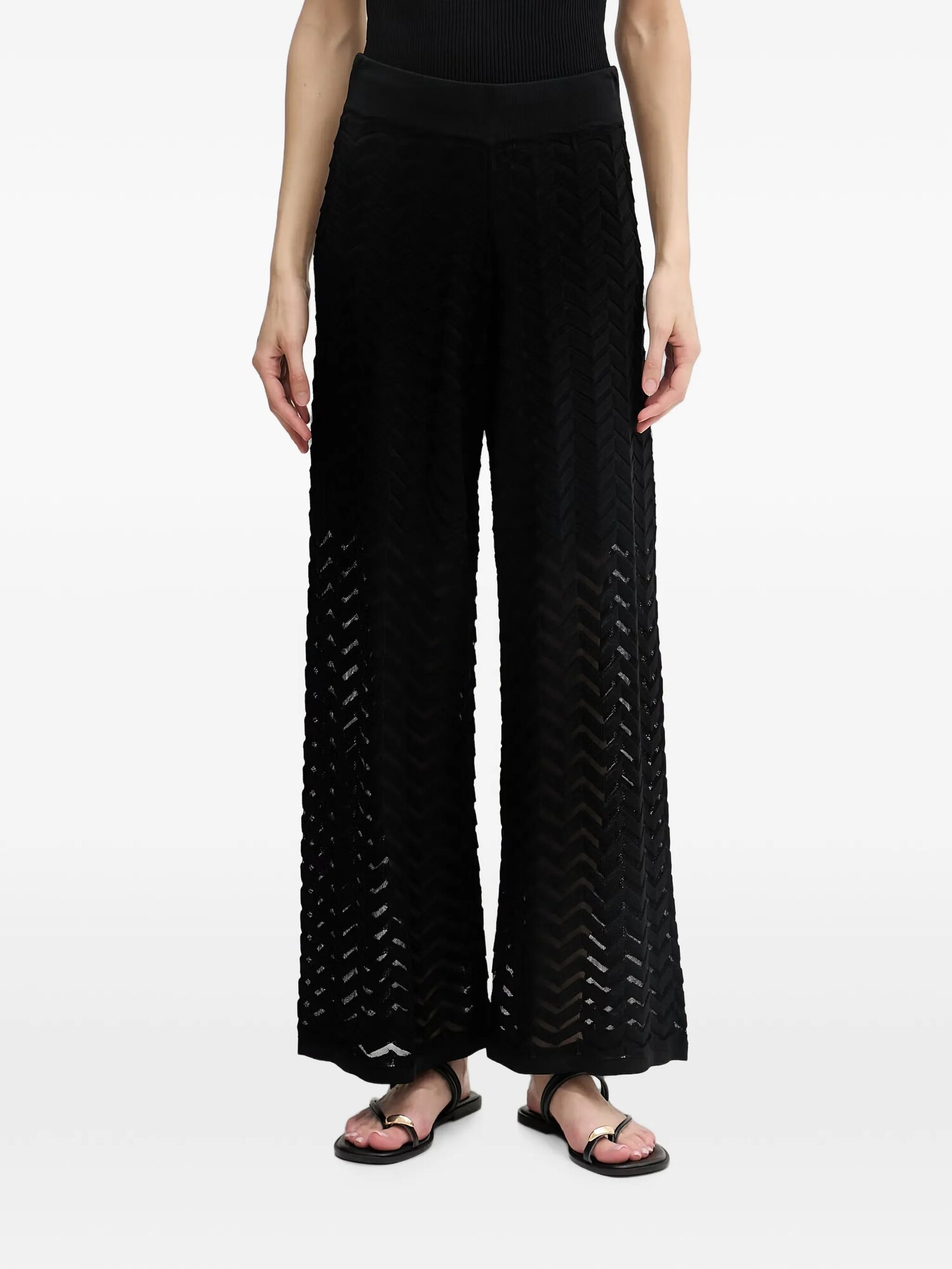Брюки Herringbone-pattern palazzo pants