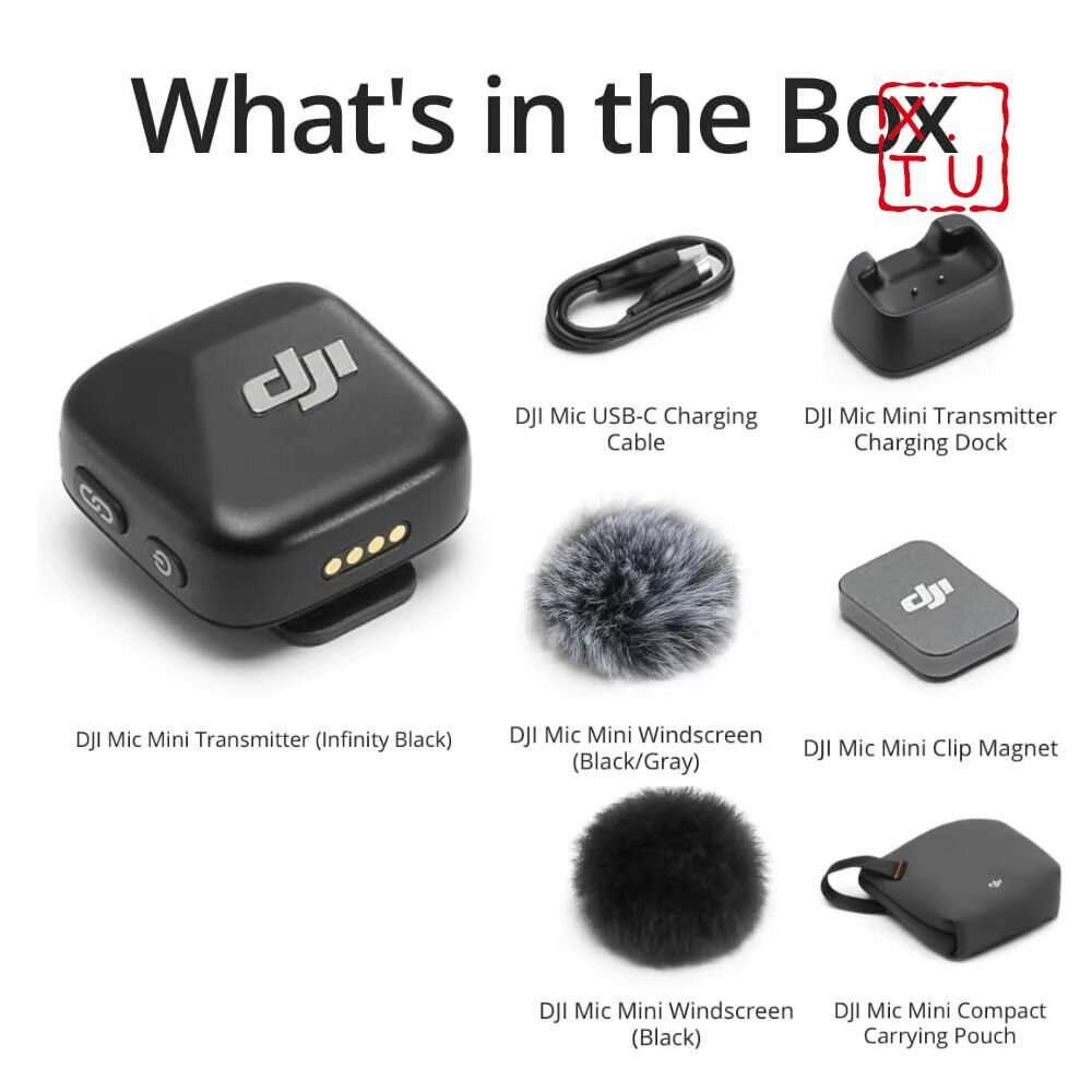 DJI Mic Mini Беспроводной микрофон с интеллектуальным шумоподавлением Высококачественный звук со стабильной передачей