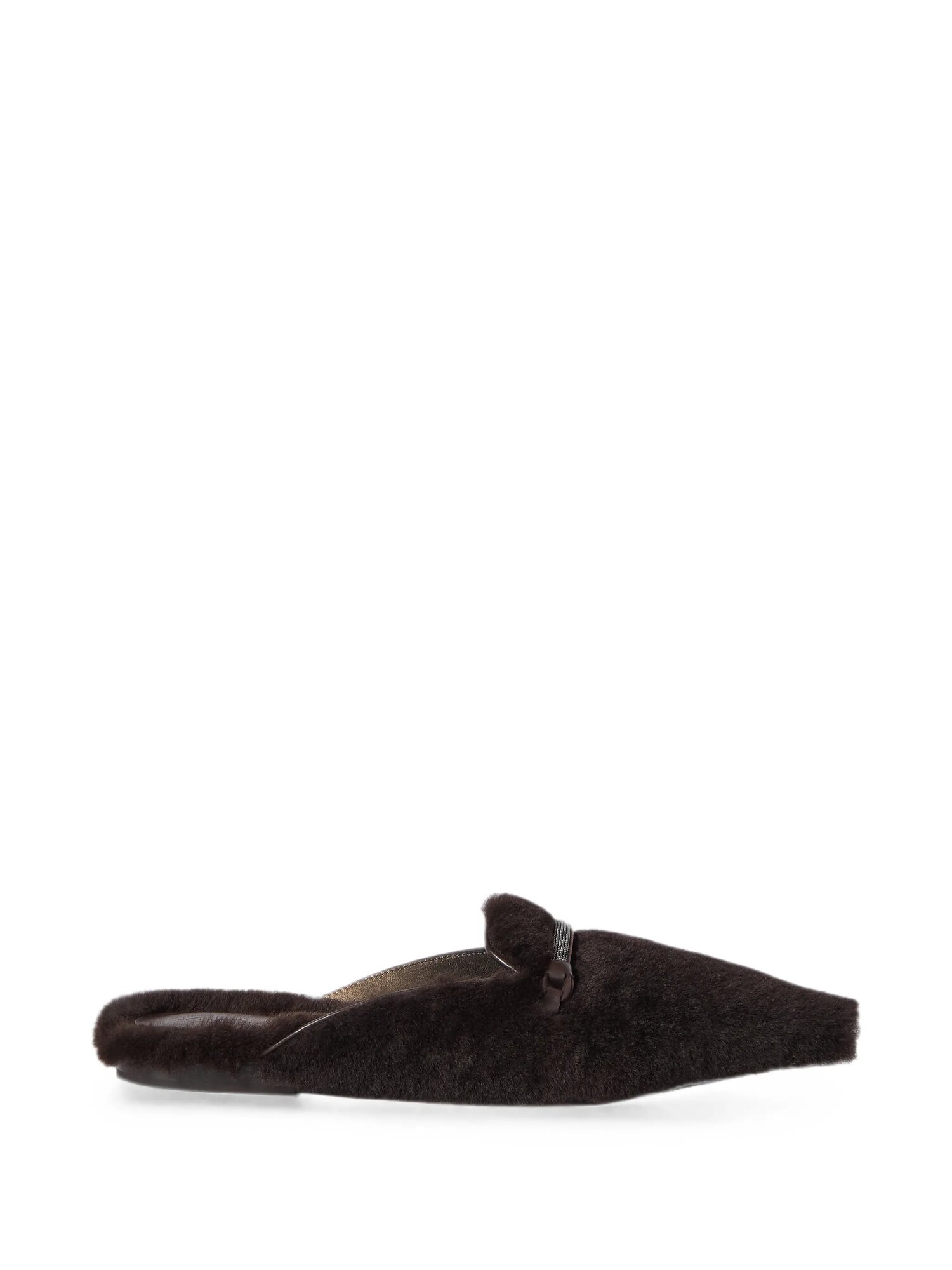 Балетки Shearling flats with precious bar