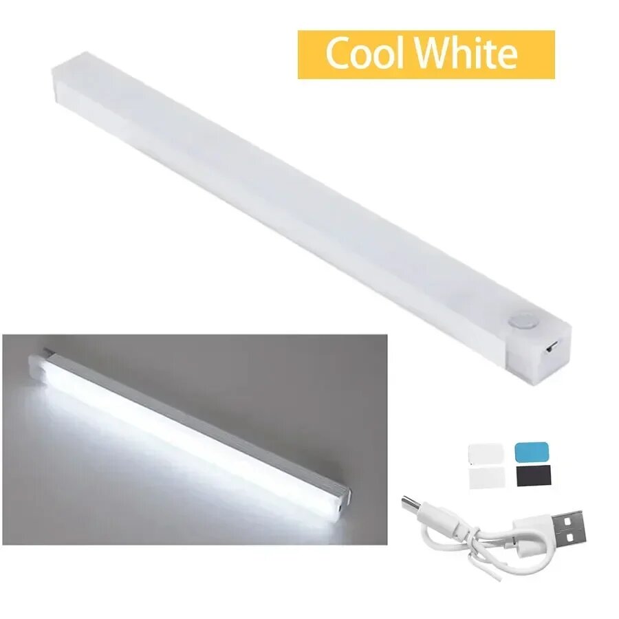 GGBEE Беспроводная Регулируемая Лампа для Шкафа с Датчиком Движения Cool White, 50CM 35Leds