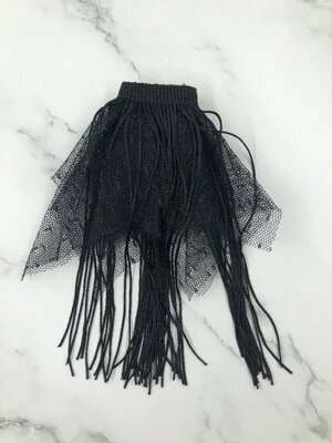 Blyth Clothes BJD Рубашка с открытыми плечами и юбка с бахромой 1/6 Черный, skirt