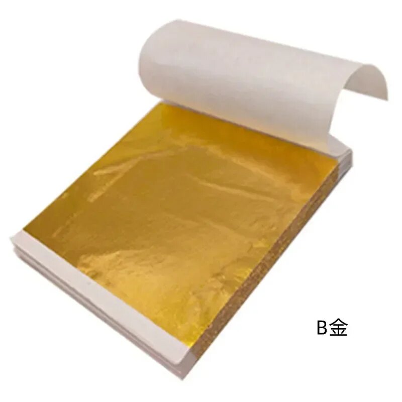 Фольгированная бумага для декорирования 100 листов Желтый, B gold foil