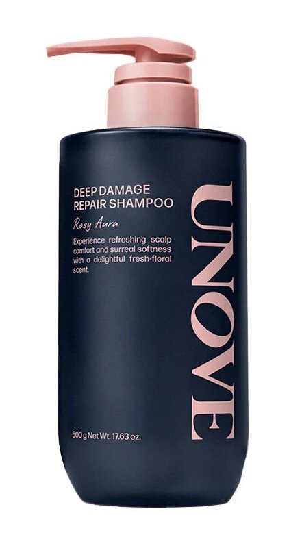Шампунь для повреждённых волос Unove Deep Damage Repair Shampoo Rosy Aura «Розовая аура», 500 г